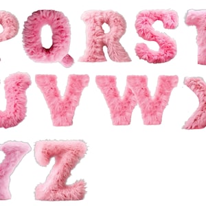 Pink Fluffy Alphabet, Transparent Background, High Quality, Clipart ...