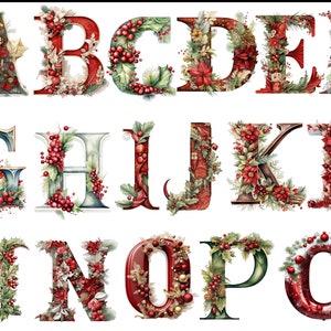 Christmas Alphabet Clipart, Transparent Background, High Quality ...