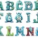 Monster Alphabet PNG Digital Files, Flowers, Butterflies, Scrapbook ...