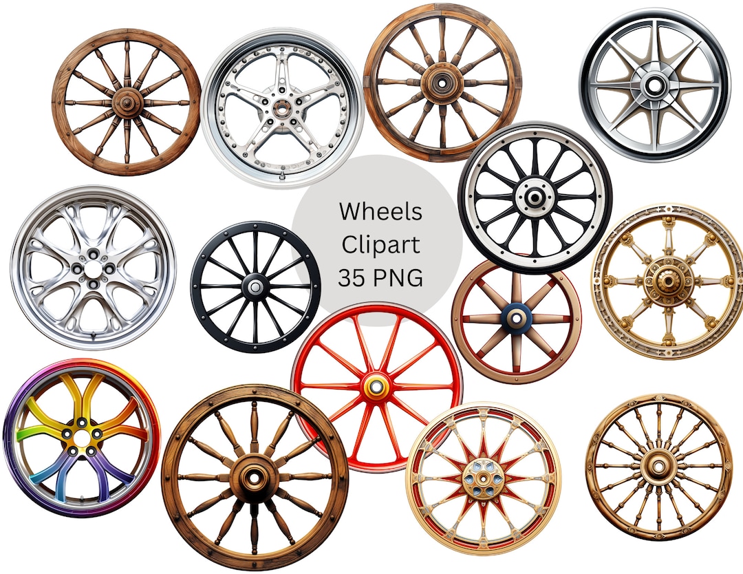 Wheels Clipart, PNG Digital Files on Transparent Background ...