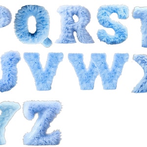 Blue Fluffy Alphabet, Transparent Background, High Quality, Clipart ...