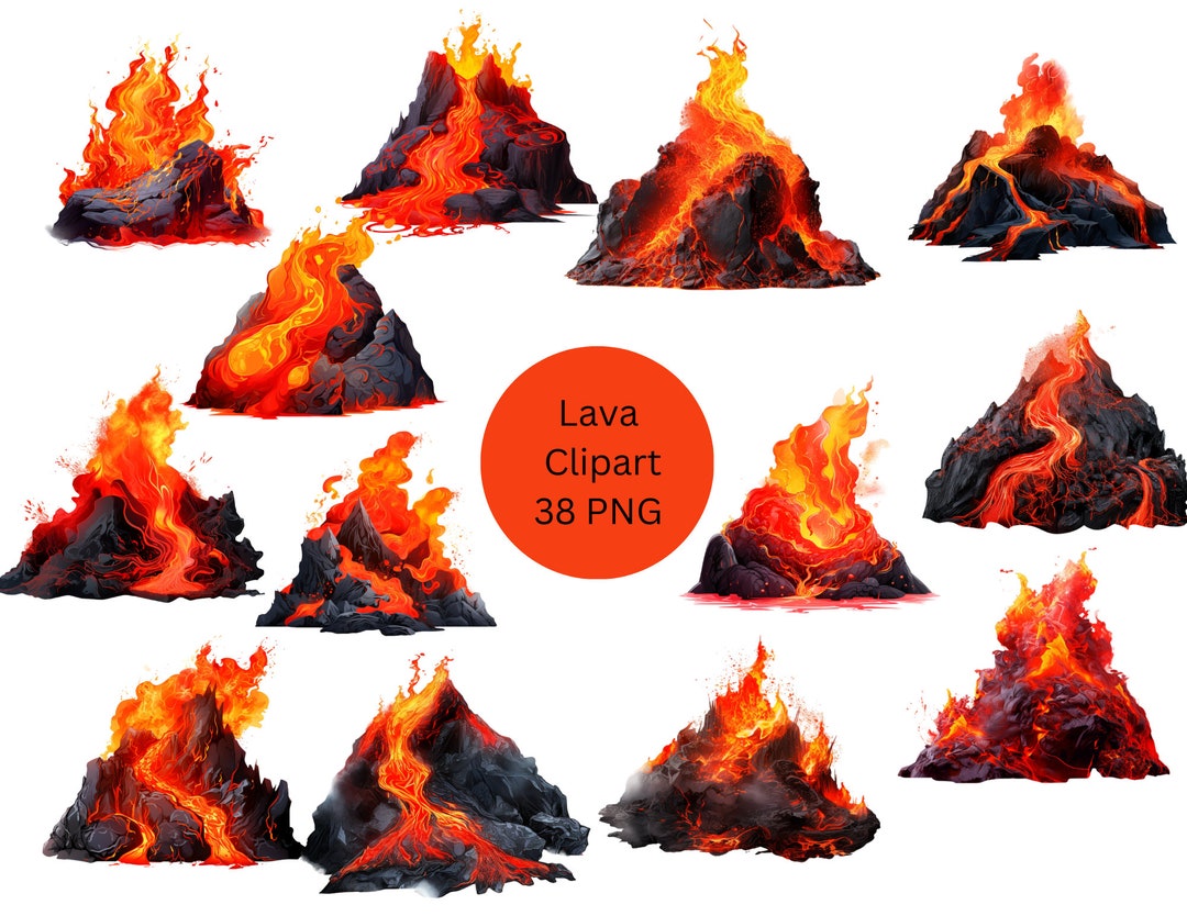 Lava Clipart, Magma Clipart, PNG Digital Files on Transparent ...
