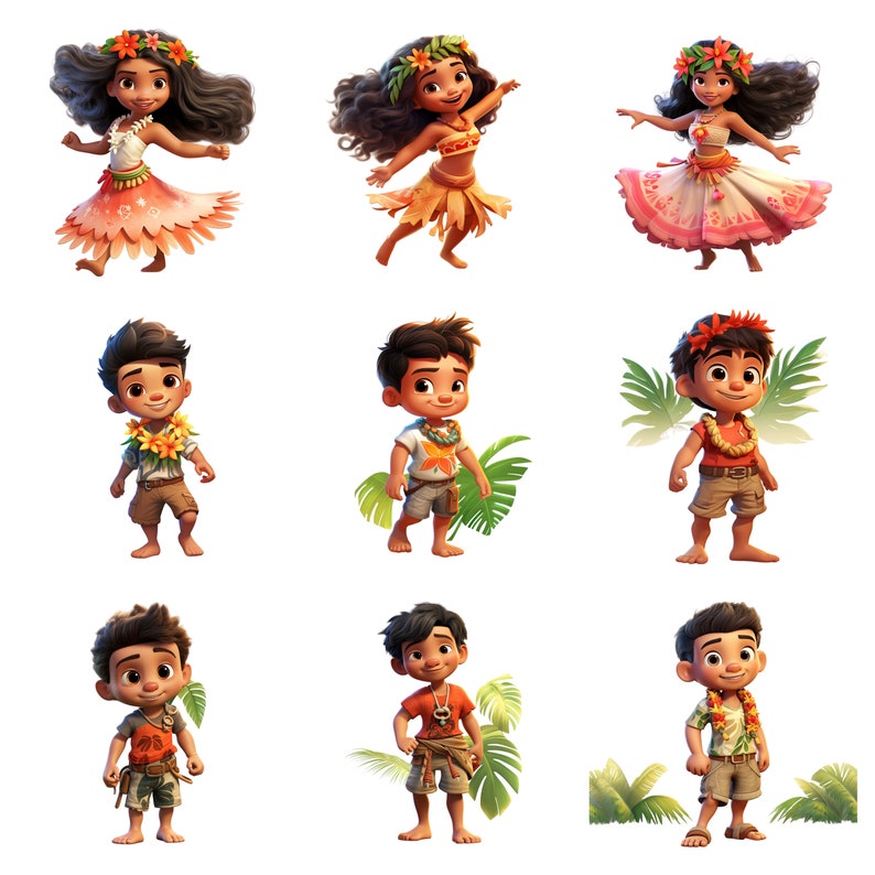 Animated Children of Hawaii Clipart, Hawaii PNG, Digital Files on ...