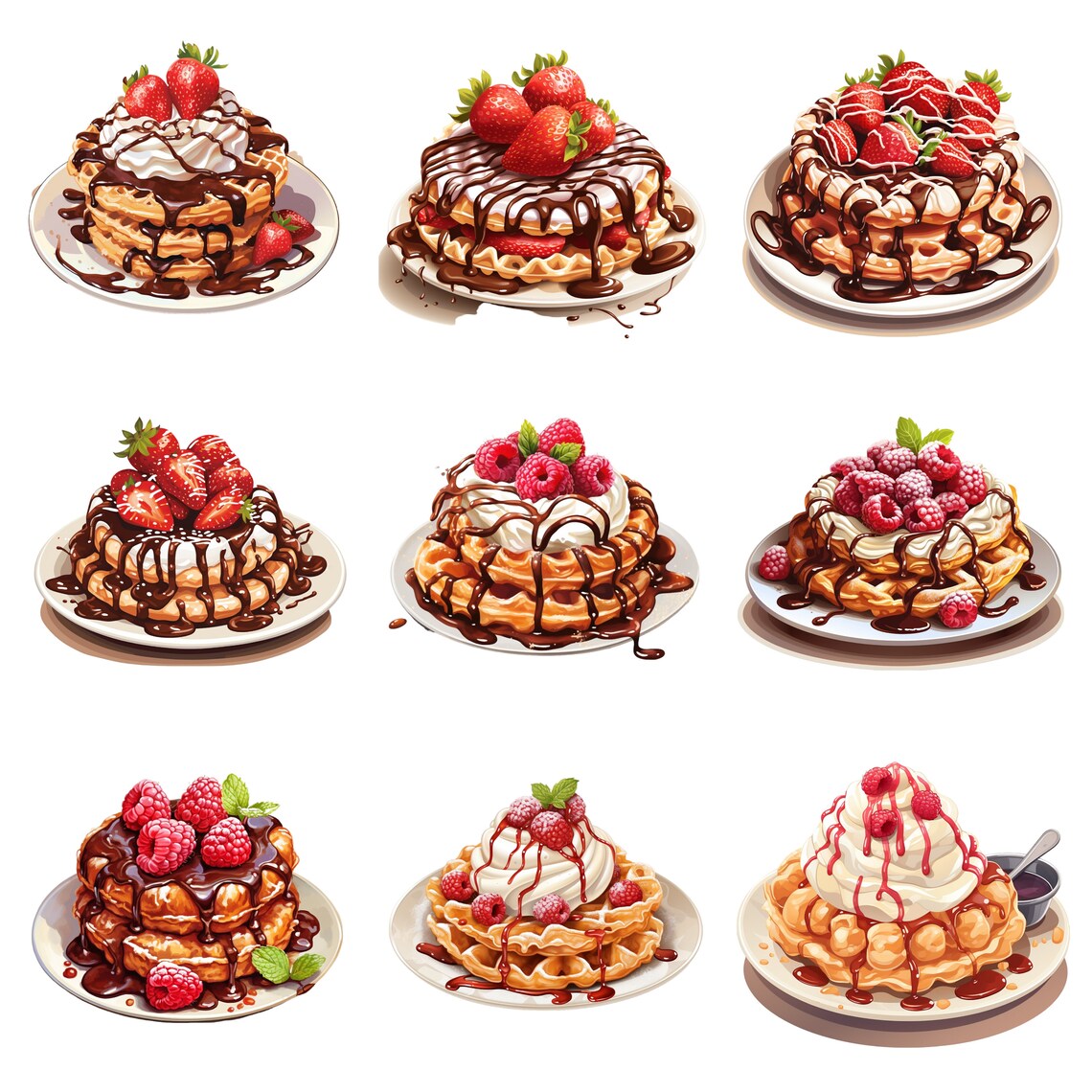 Funnel Cakes Clipart, Sweet Dessert PNG, Digital Files on Transparent ...