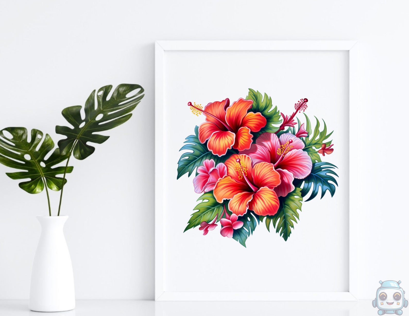 Watercolor Tropical Flowers Clipart, PNG Individual Images on ...
