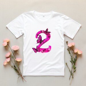 Pink Butterflies Numbers, Green Numbers, Instant Download for ...