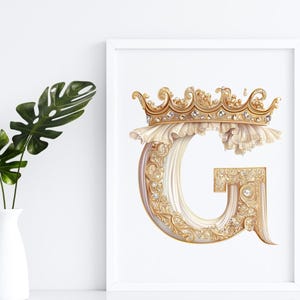 Royal Crown Alphabet Clipart - Regal Crowned Letters PNG Individual ...