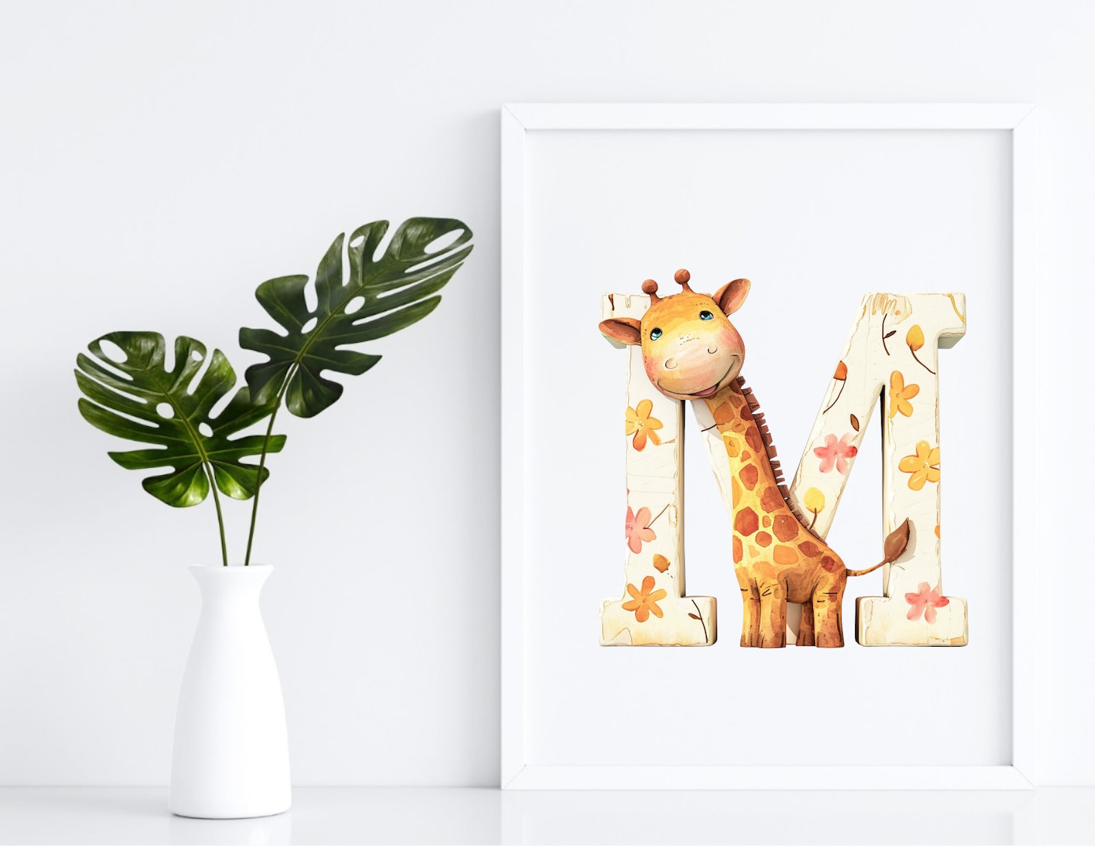 Giraffe Alphabet Watercolor, Giraffe Letters, Transparent Background ...