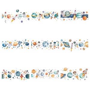 34 Space Borders Watercolor Clipart, Border Clipart, PNG Individual ...