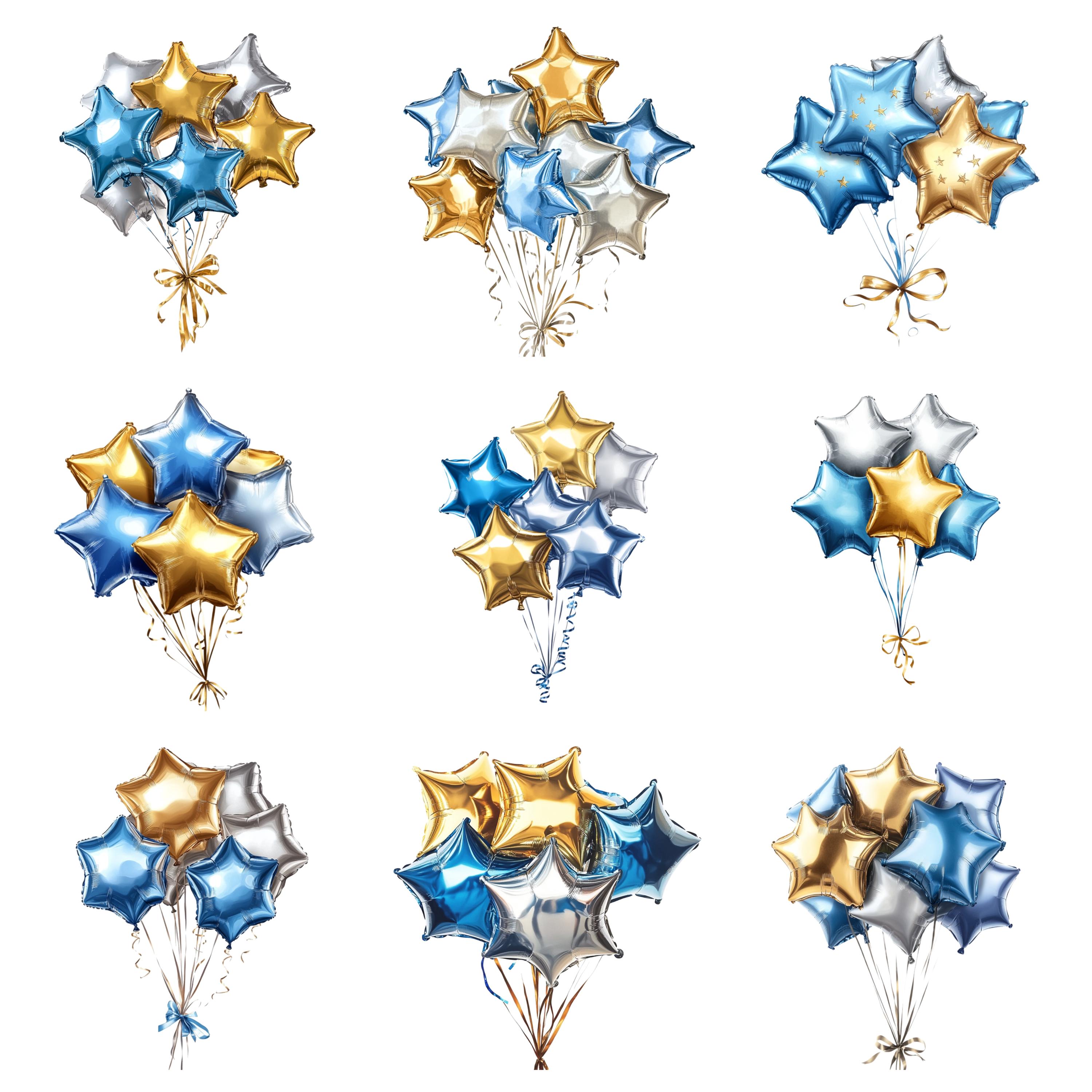 19 Star-shaped Balloon Clipart, Balloon Clipart, PNG Individual Images ...