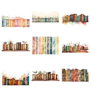 Watercolor Book Borders Clipart, PNG Digital Files on Transparent ...