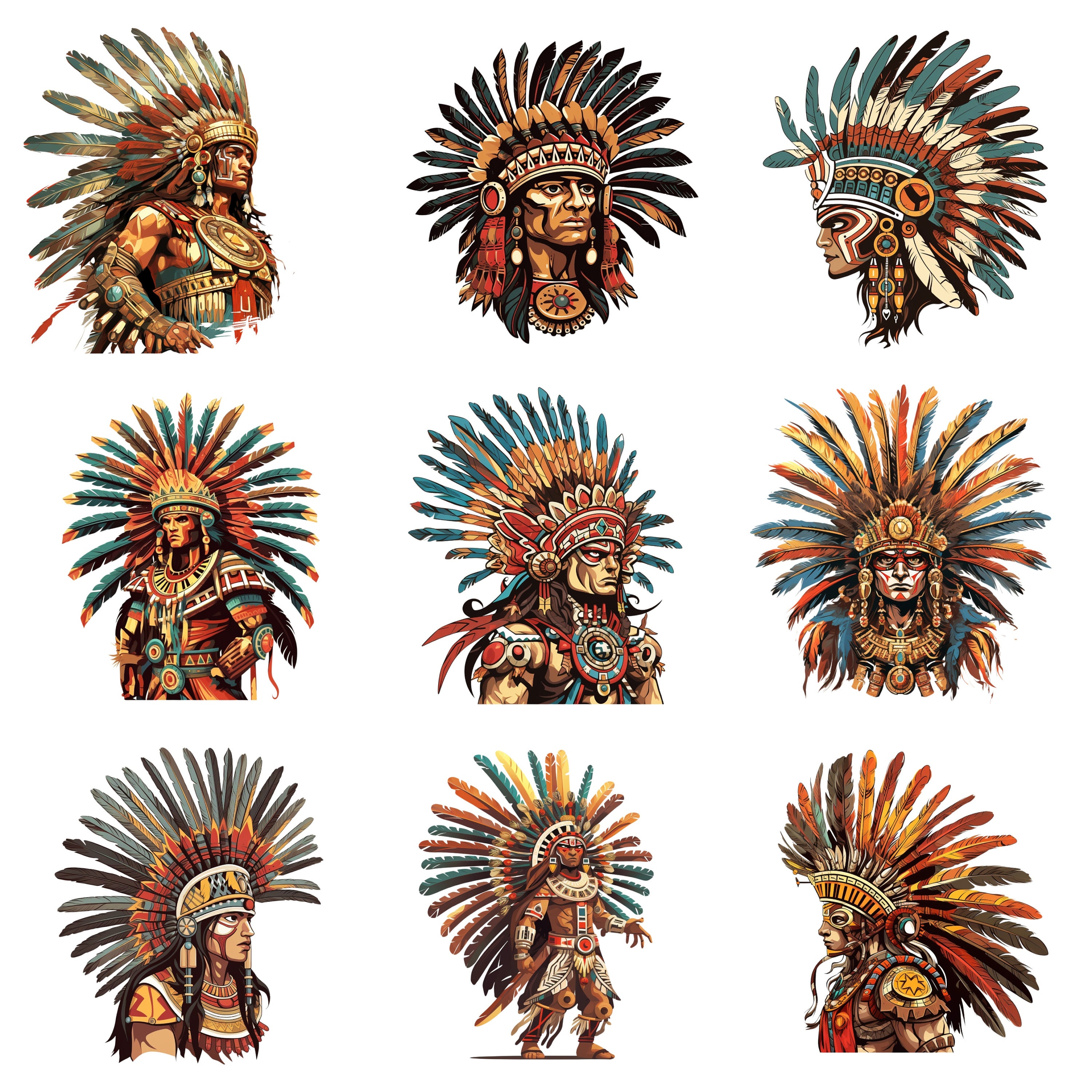 28 Aztec Warriors Clipart, History Clipart, PNG Individual Images on ...