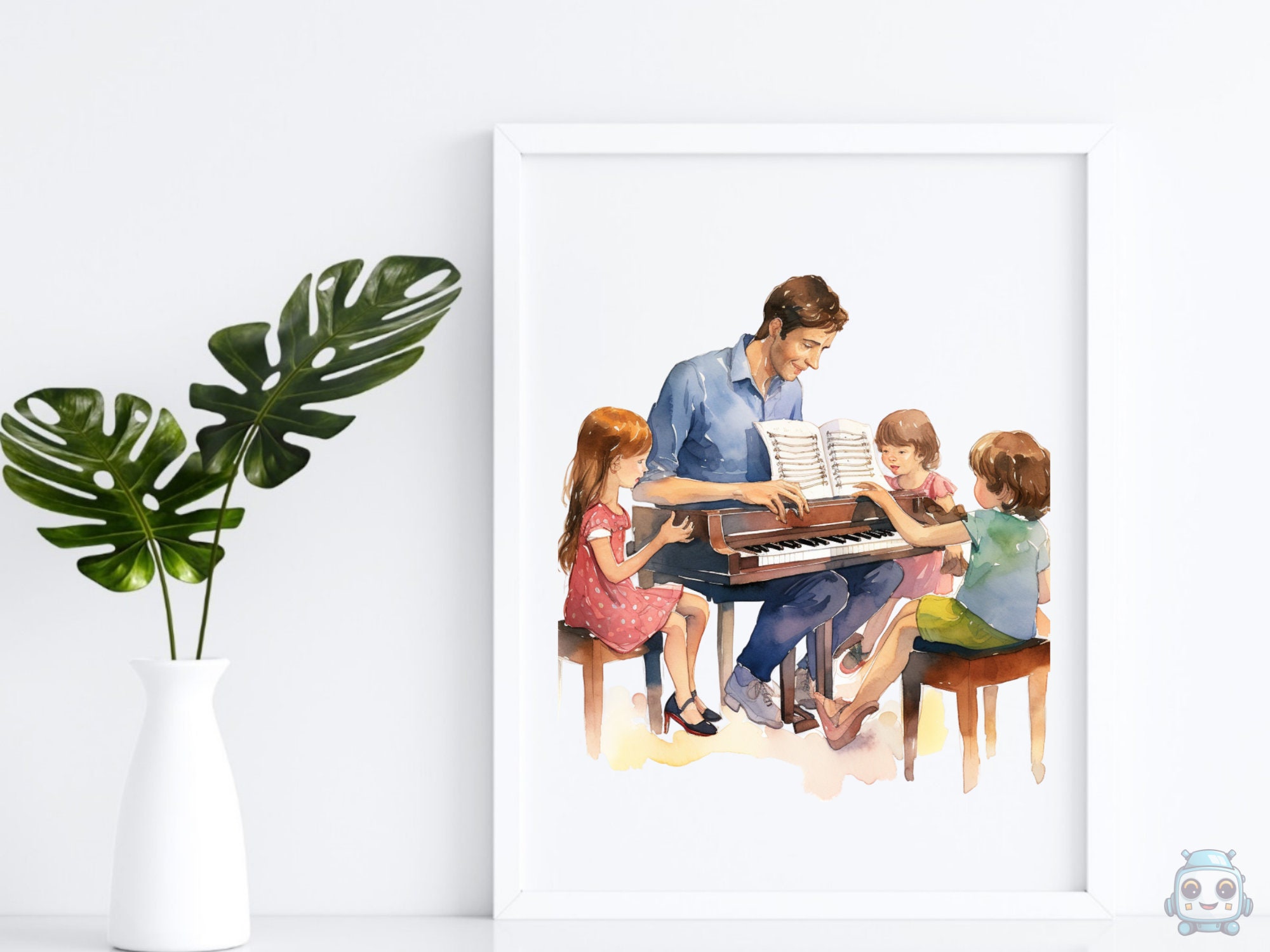 19 Music Teachers Watercolor Clipart, Teacher Clipart, PNG Digital ...