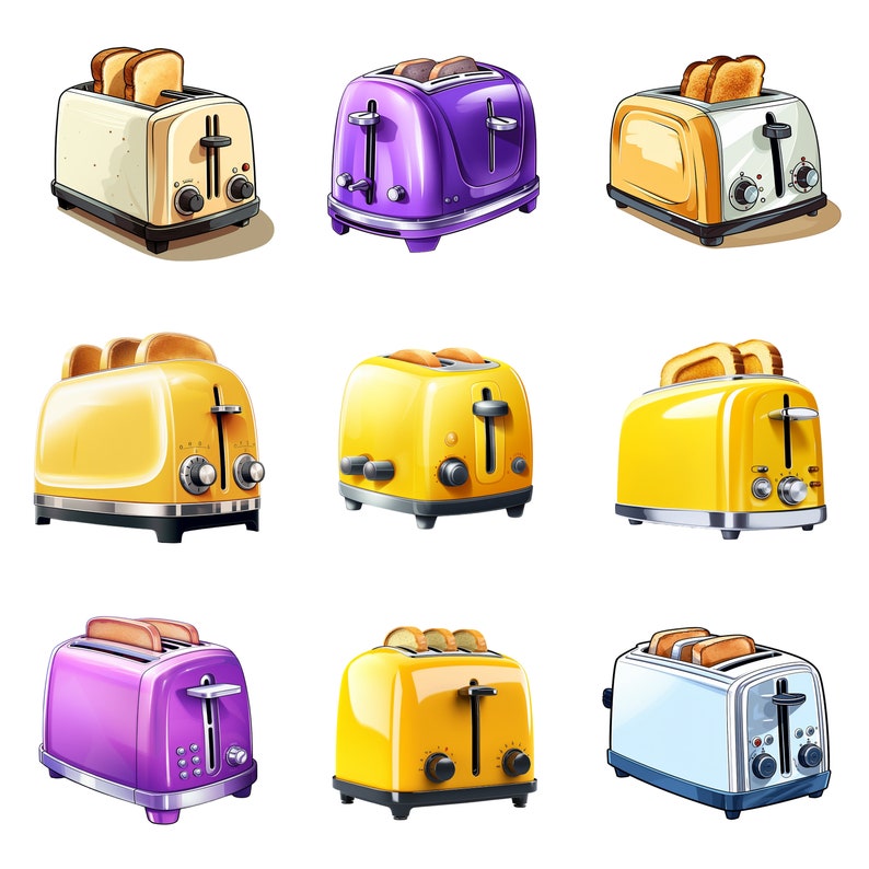 Toasters Clipart, PNG Digital Files on Transparent Background ...