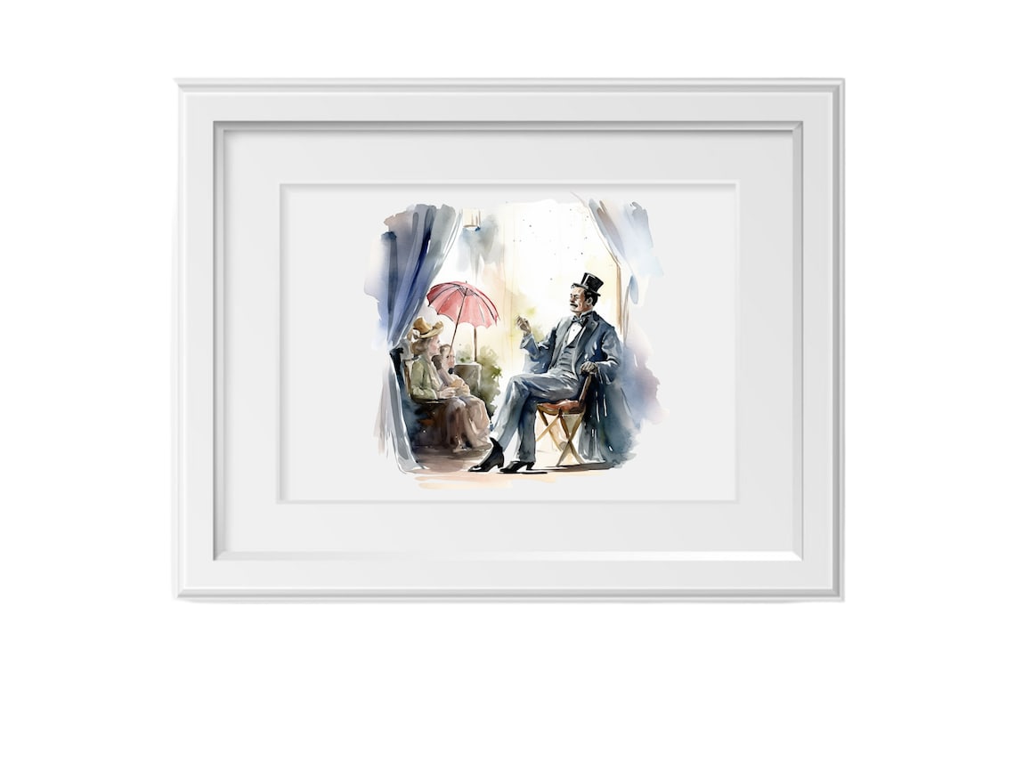 Watercolor Actors Clipart Playing PNG Digital Files on a - Etsy