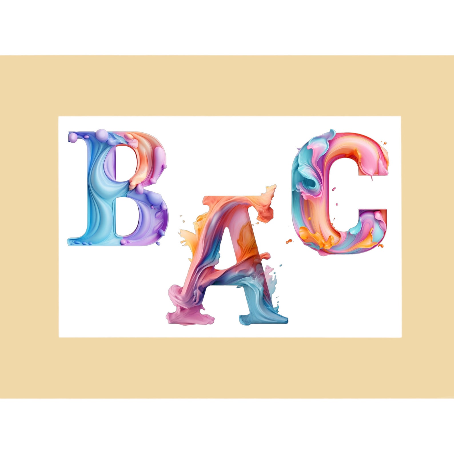 Colorful Alphabet, Transparent Background, High Quality, Clipart, 12x12 ...