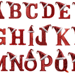 Christmas Glitter Alphabet Clipart, Transparent Background, High ...