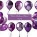 Violet Balloons Clipart, Glitter and Foil Confetti Party Clipart for ...