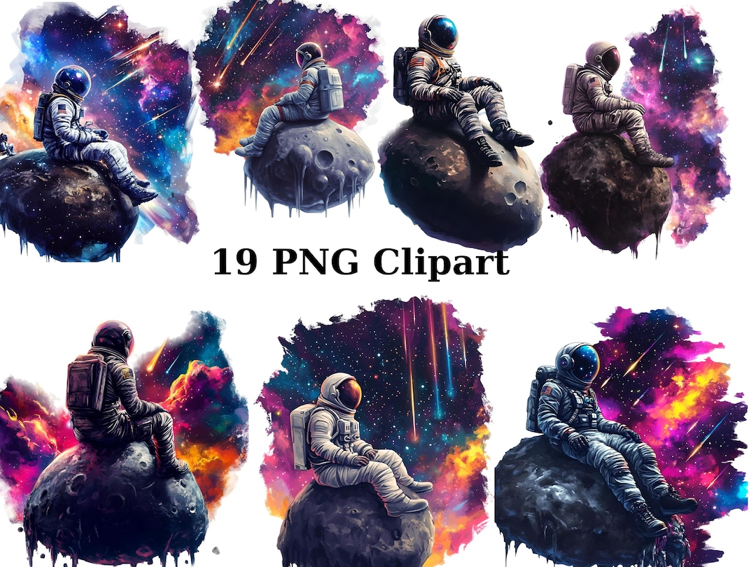 19 Astronauts in Space Clipart, Space Clipart, PNG Individual Images on ...