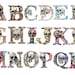 Watercolor Skull Alphabet Clipart, Bones Clipart, PNG Individual Images ...