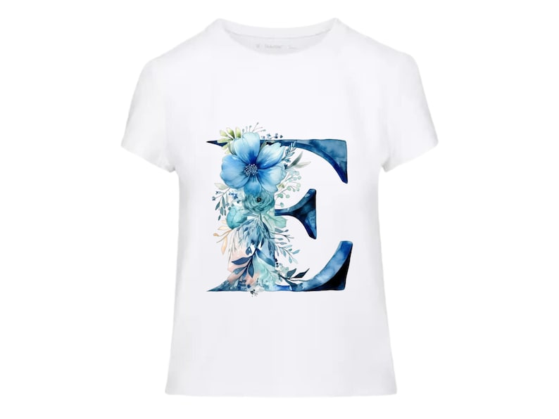 Watercolor Floral Blue Alphabet Clipart Floral Alphabet - Etsy