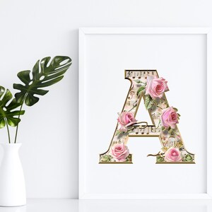 Rose Musical Notes Alphabet, Letters Png, Alphabet Png, Instant ...