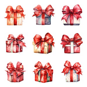 50 Christmas Presents Watercolor Clipart, Christmas Clipart, PNG ...