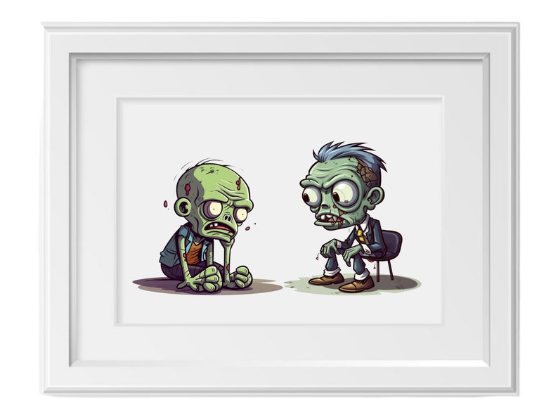 Animated Zombies Clipart, PNG Digital Files, Scrapbook, Invitations ...