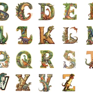 DINOSAUR FONT Png, Dinosaur Alphabet Png, Dinosaur Png Cut Files for ...