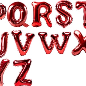 Red Foil Balloon Alphabet Clip Art - Digital Instant Download Graphics ...