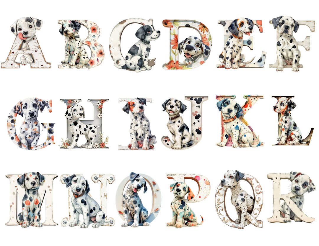 Dalmatian Dog, Letters Png, Alphabet Png, Instant Download for ...