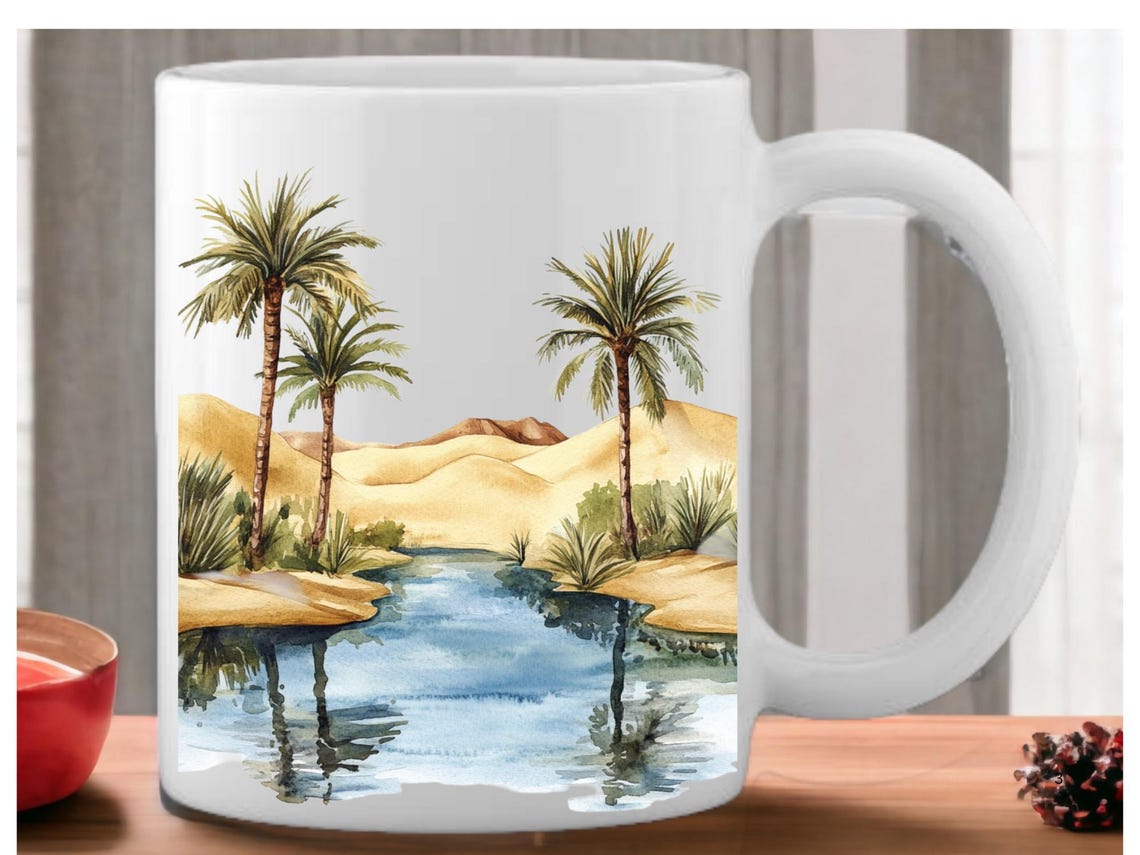 Watercolor Desert Oasis PNG Clipart - 30 Transparent Background Palm ...