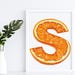 Orange Alphabet Watercolor Clipart, Alphabet Clipart, PNG Individual ...