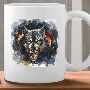 25 Scary Wolves in Caves Clipart, Watercolor Clipart, Halloween, PNG ...