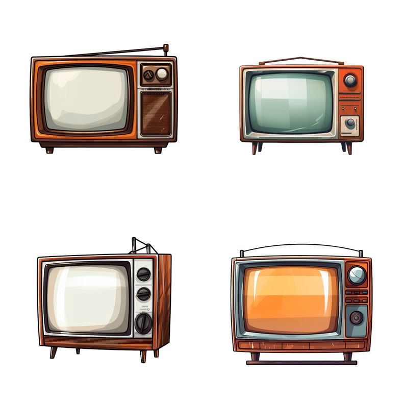 Television Clipart, Tvs Clipart, PNG Digital Files on Transparent ...