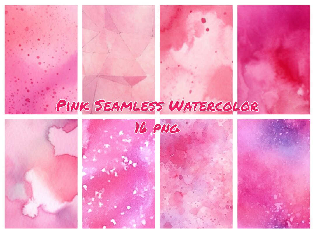 Pink Watercolor Digital Paper Seamless Watercolor Textures Instant ...