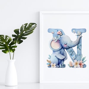 Elephant Alphabet Watercolor, Elephant Letters, Transparent Background ...