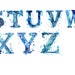 Watercolor Blue Aquarelle Alphabet, PNG Individual Images on ...
