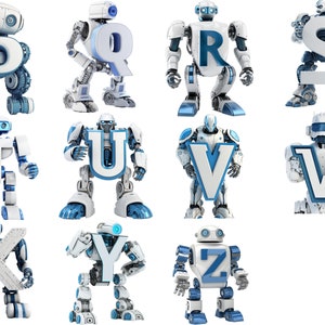 Robot FONT Png, Robot Alphabet Png, Robot Png Cut Files for Cricut ...
