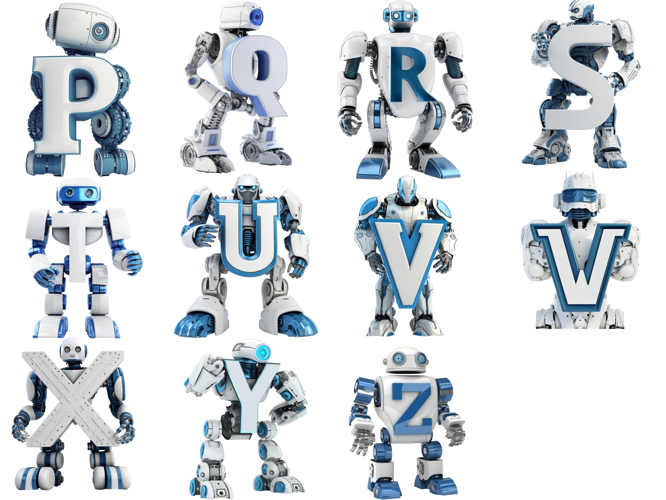 Robot FONT Png, Robot Alphabet Png, Robot Png Cut Files for Cricut ...