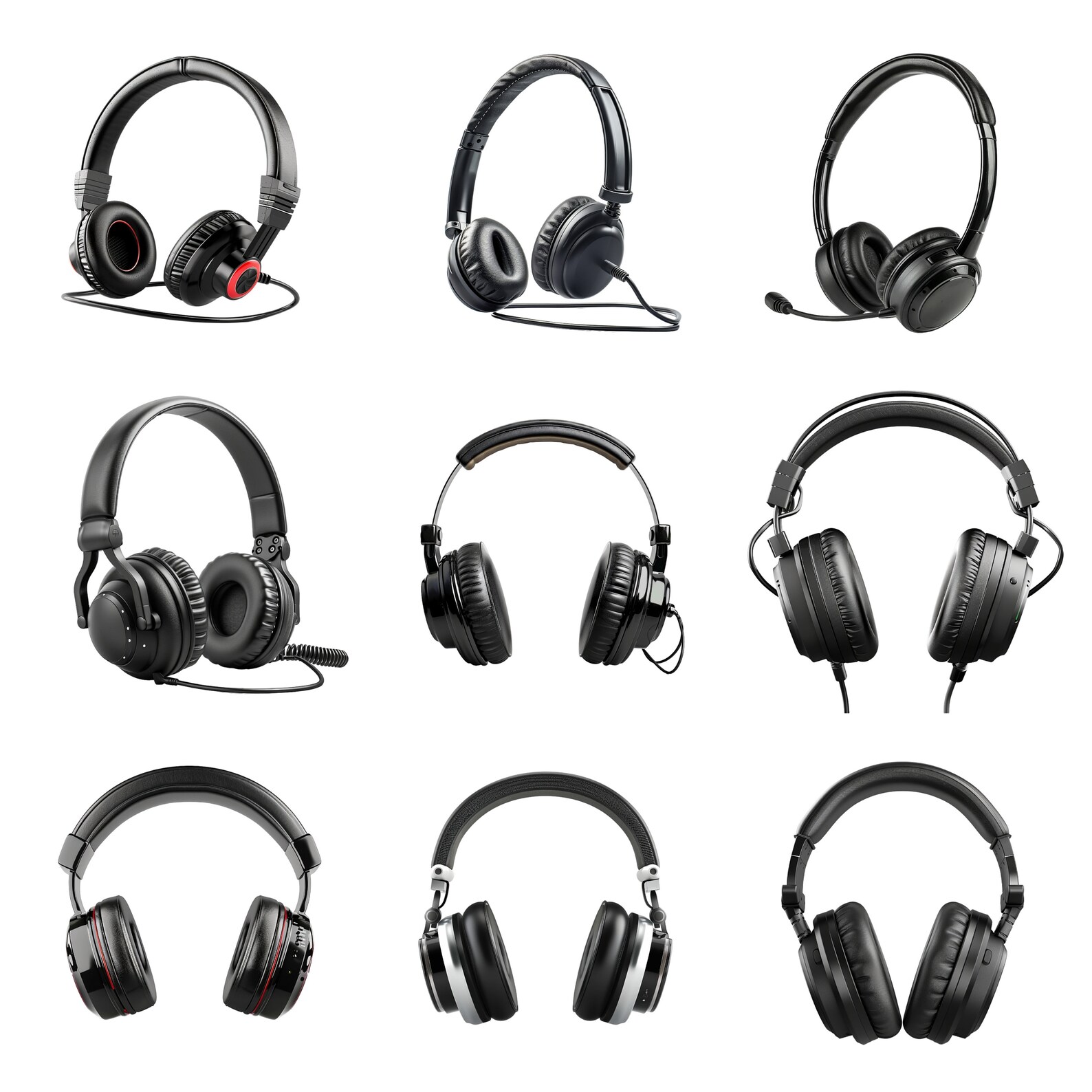 Headphones, Headset PNG Individual Images on Transparent Background ...