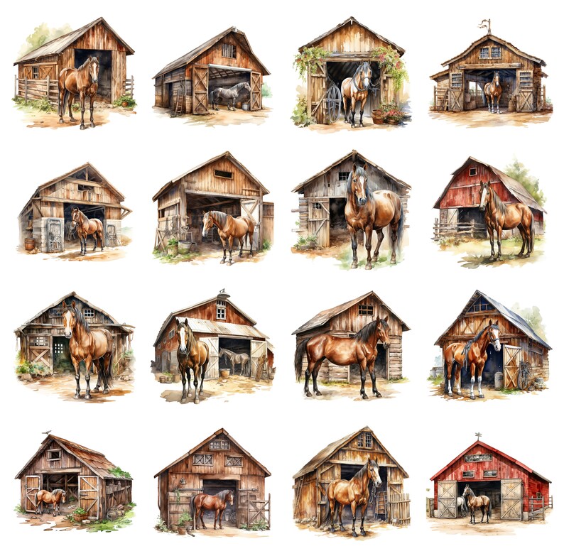 Watercolor Horse Stable, Horse, Horse Png, Download for Commercial Use ...