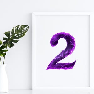 Watercolor Magical Purple Numbers Png, Instant Download for Commercial ...