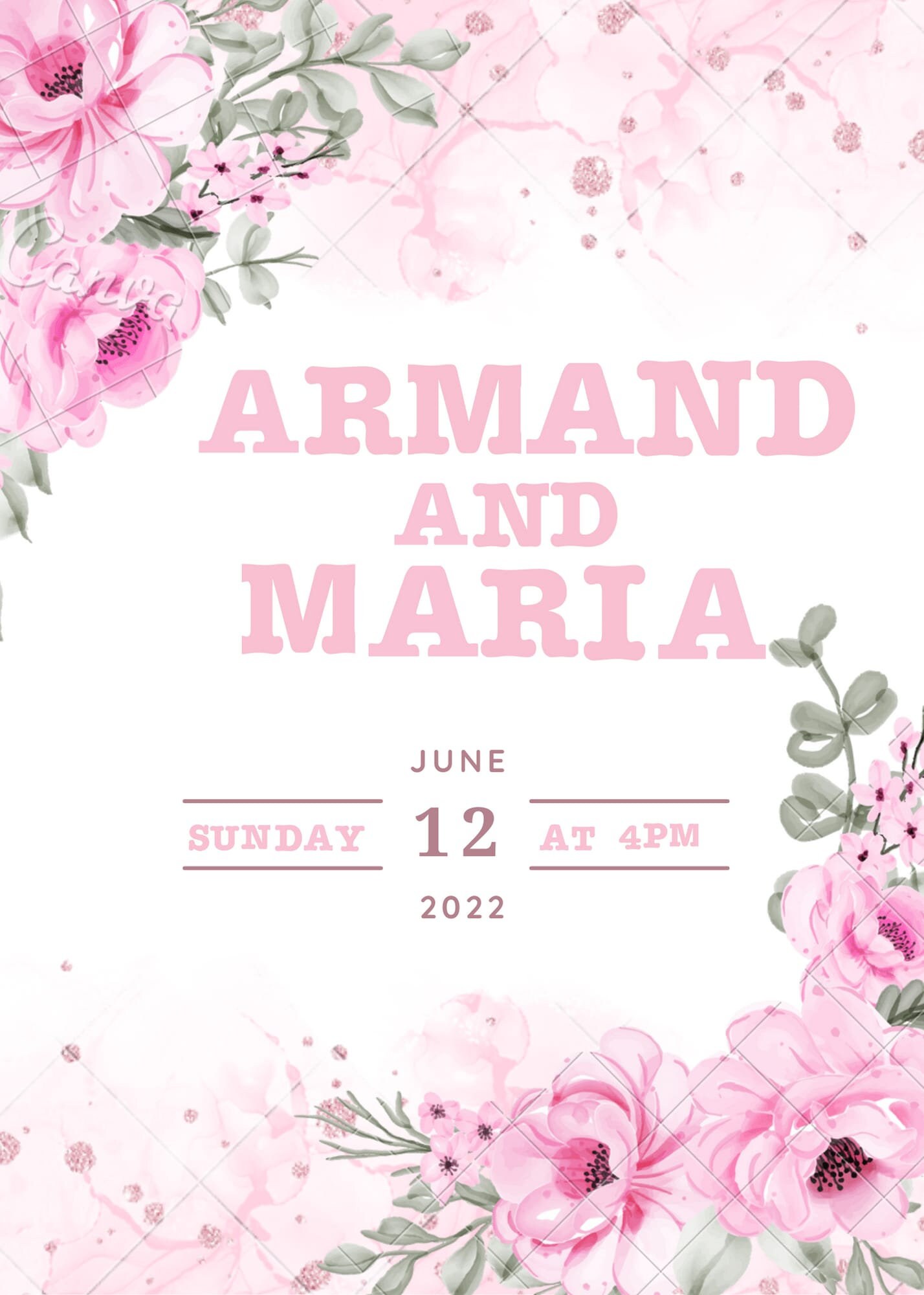 Pink Alphabet Letters and Numbers, Wedding Lettering, Watercolor Art ...