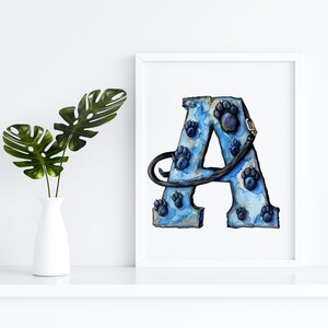 Blue Dog Paw Alphabet Clipart, PNG Individual Images on Transparent ...