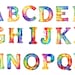 Watercolor Rainbow Alphabet Clipart - Colorful Letters Set , PNG ...