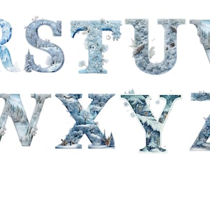 Winter Alphabet, Letters Png, Alphabet Png, Instant Download for ...