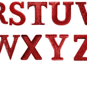 Red Glitter Alphabet Clipart, Transparent Background, High Quality ...