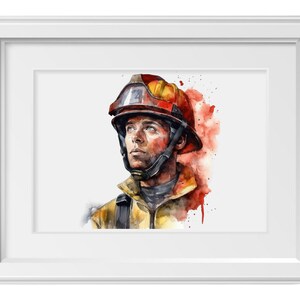 Watercolor Firefighters Clipart, 23 PNG Images, Junk Journal, Paper ...