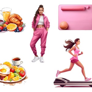 Pink Fitness Clipart, Transparent Background, High Quality, Clipart ...